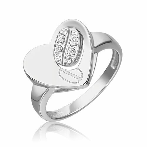 Кольцо, белое золото, 585 проба, родирование, топаз