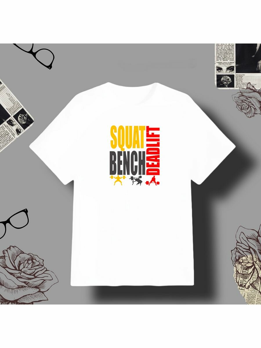 Футболка с надписью тяжелая атлетика