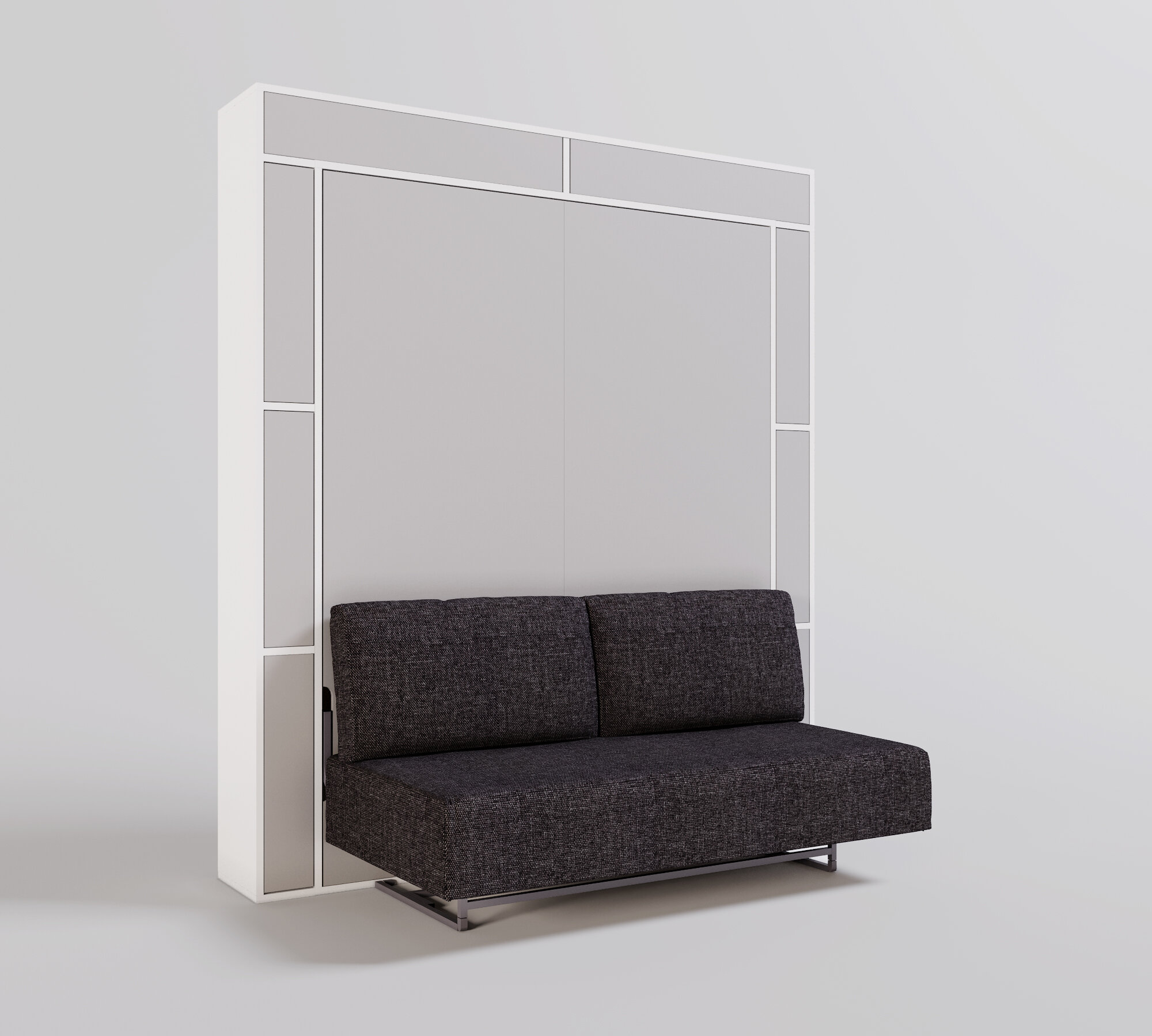 Шкаф кровать-трансформер с диваном Летто Пуф 1600 Форма Тренд