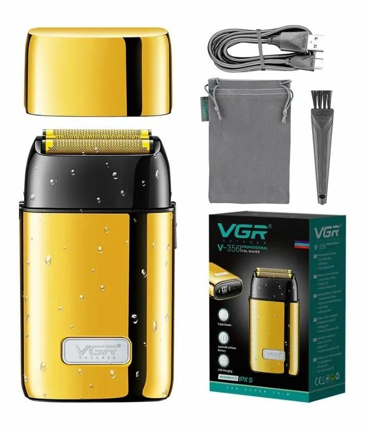 Профессиональная электробритва-шейвер для сухого и влажного бритья / V 356