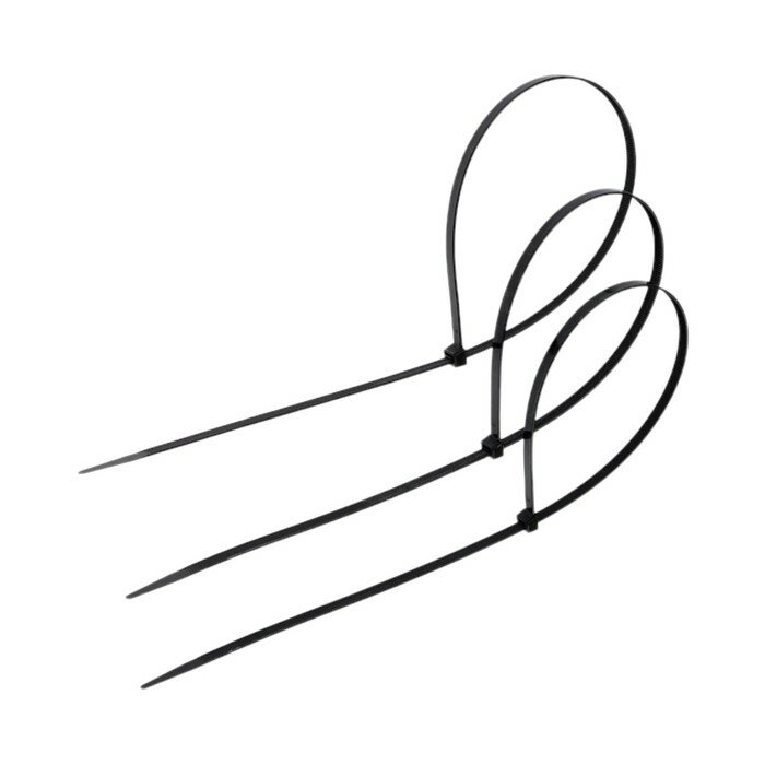 Хомут нейлоновый тундра krep для стяжки, 9х600 мм, черный, в упаковке 100 шт.