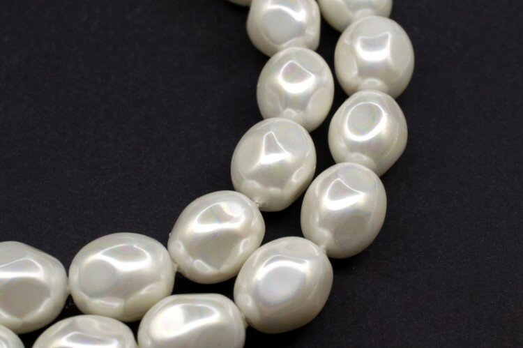 Жемчуг искусственный барочный Майорка 12х10мм, отверстие 0,9мм, цвет белый, 511-008, 2шт