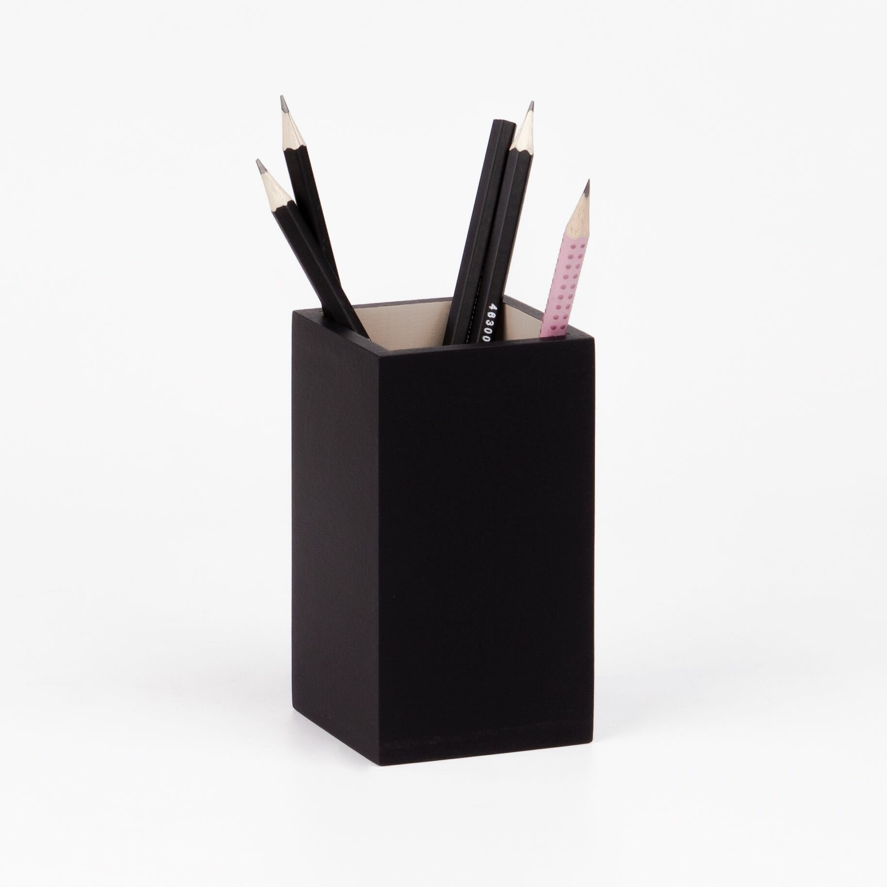 Подставка для ручек и карандашей, стакан канцелярский Penkap Duo, размер SL (высокий), черный