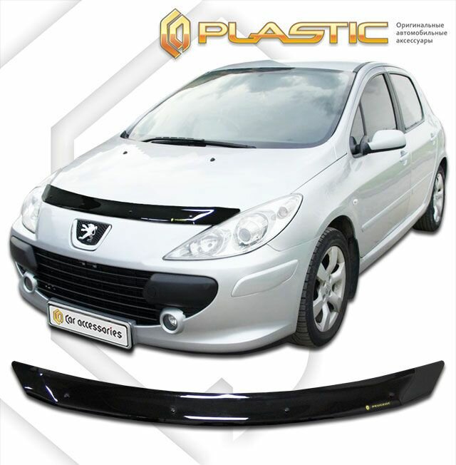 Дефлектор капота Peugeot 307 SW 2005-2007 рестайлинг универсал 3H Classic черный