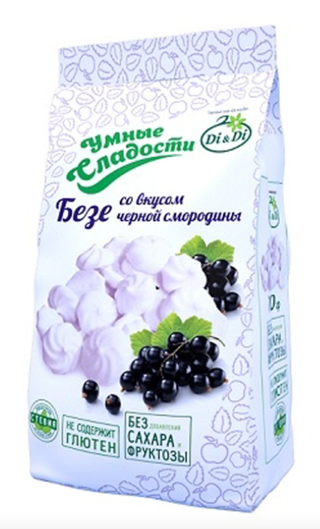 Безе Умные Сладости Черная смородина, 70 гр