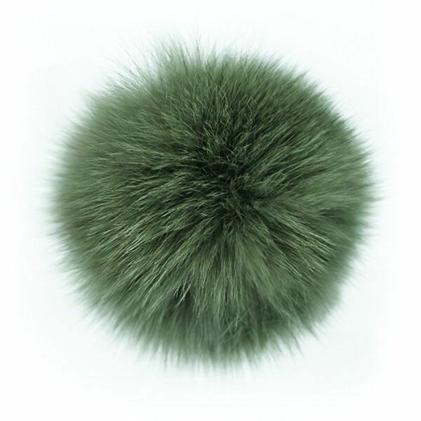Помпон меховой (лиса) 10-12 см (5 штук) болотный