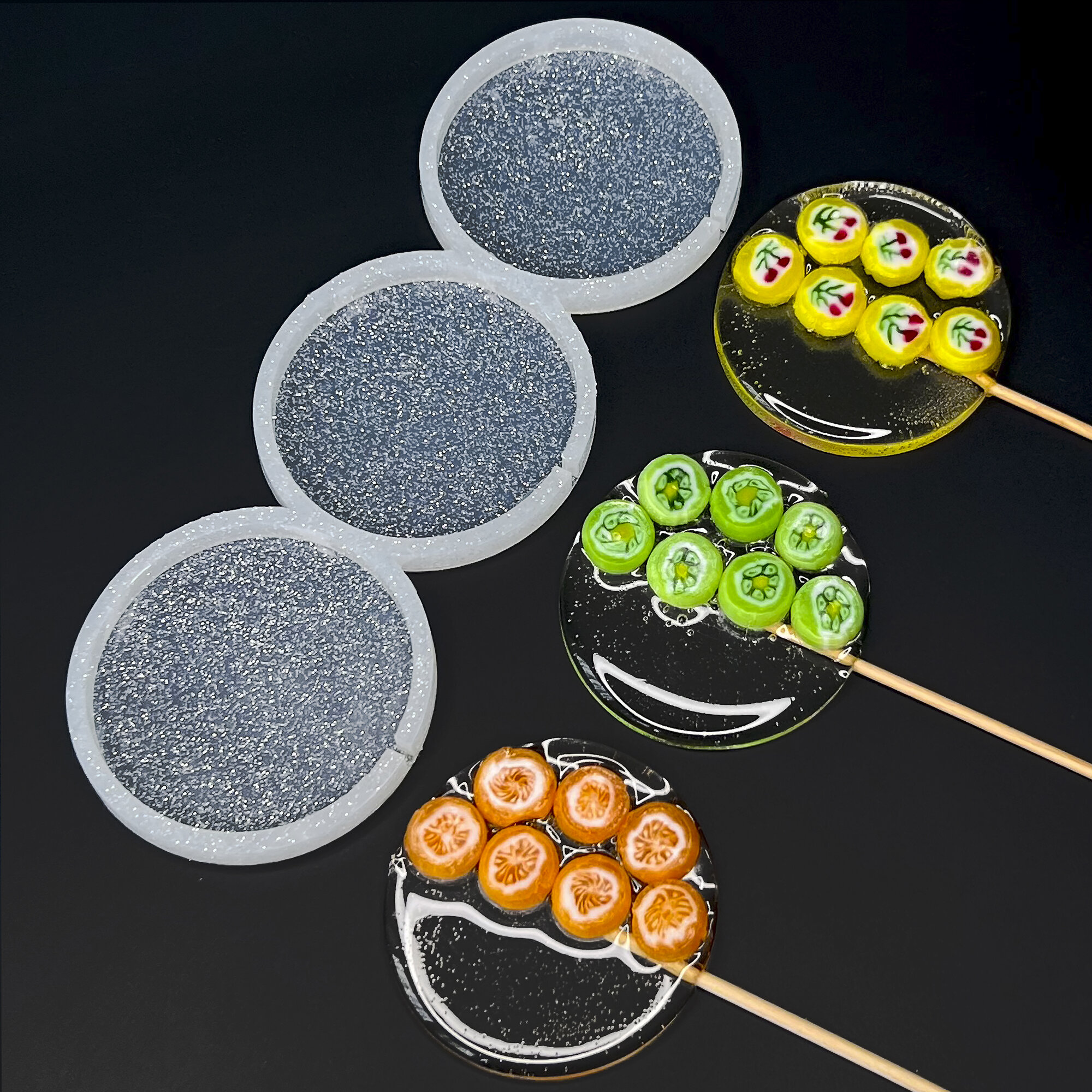 Силиконовая форма молд для леденцов и шоколада Круги 7 см