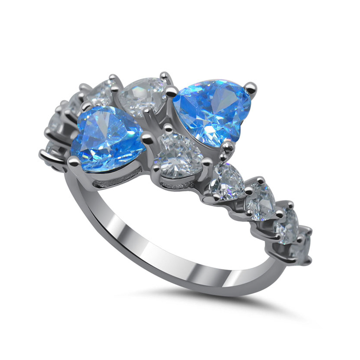 Перстень, серебро, 925 проба, родирование, фианит