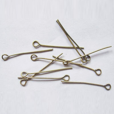 Пины с ушком, 30х0.812мм, базовый материал - железо, бронзовое покрытие, 10 грамм