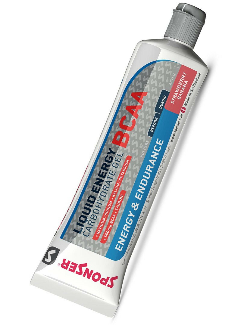 Гель Sponser "Liquid Energy", BCAA, для выносливости, клубника-банан