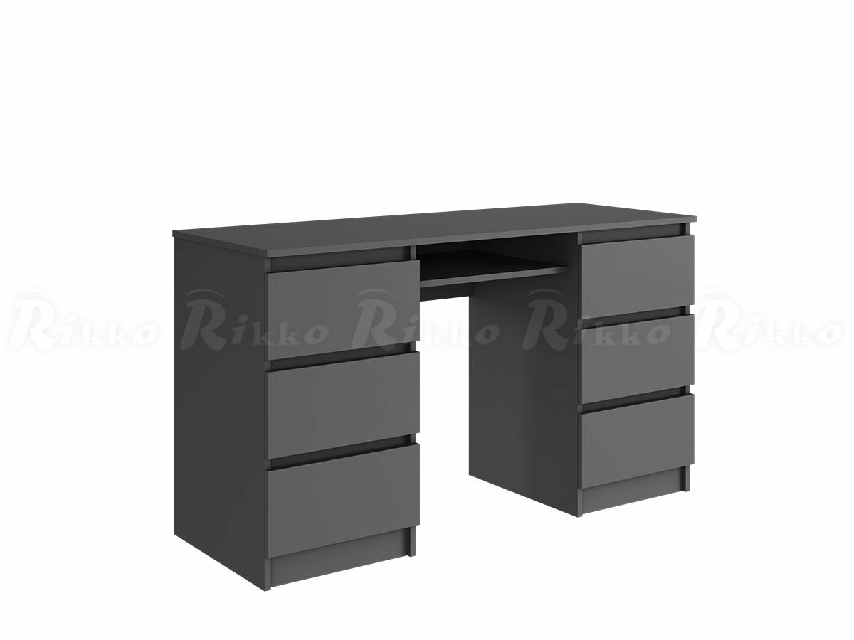 Стол с ящиками Аванта (1352х780х500) Графит/Графит (Rikko)