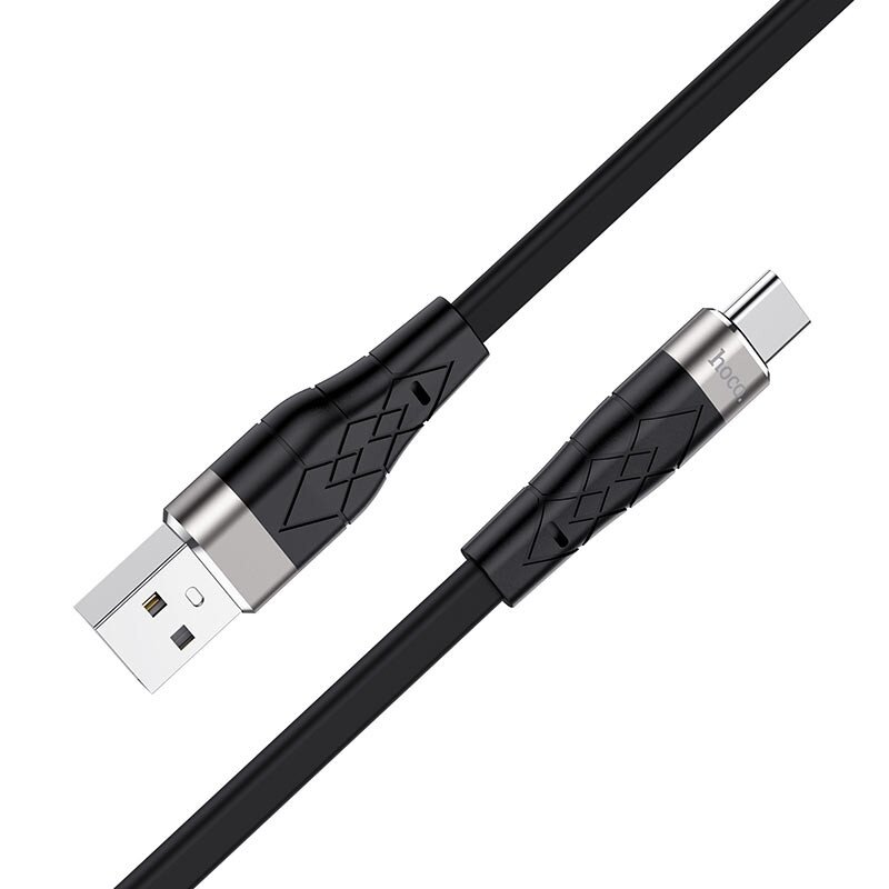 Кабель USB A --> Type-C (M) 1.0м (USB 2.0) hoco X53, черный, силиконовая оплётка, 3A