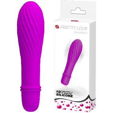 Baile Pretty Love Jonathan, фиолетовый Минивибратор с ребристым рельефом