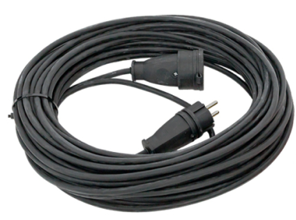 Удлинитель шнур силовой EKF / ЕКФ PROxima Зевс 2.0 с заземлением, провод КГ 3х1.5 черный, 1 штепсельное гнездо, 16А 3.5кВт, 20м, USB02-16-315-1-20-IP44 / электрика