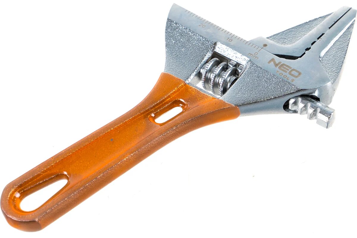 NEO Tools 03-019 Разводной ключ короткий 118 мм, рабочий диапазон 0-28 мм для дома
