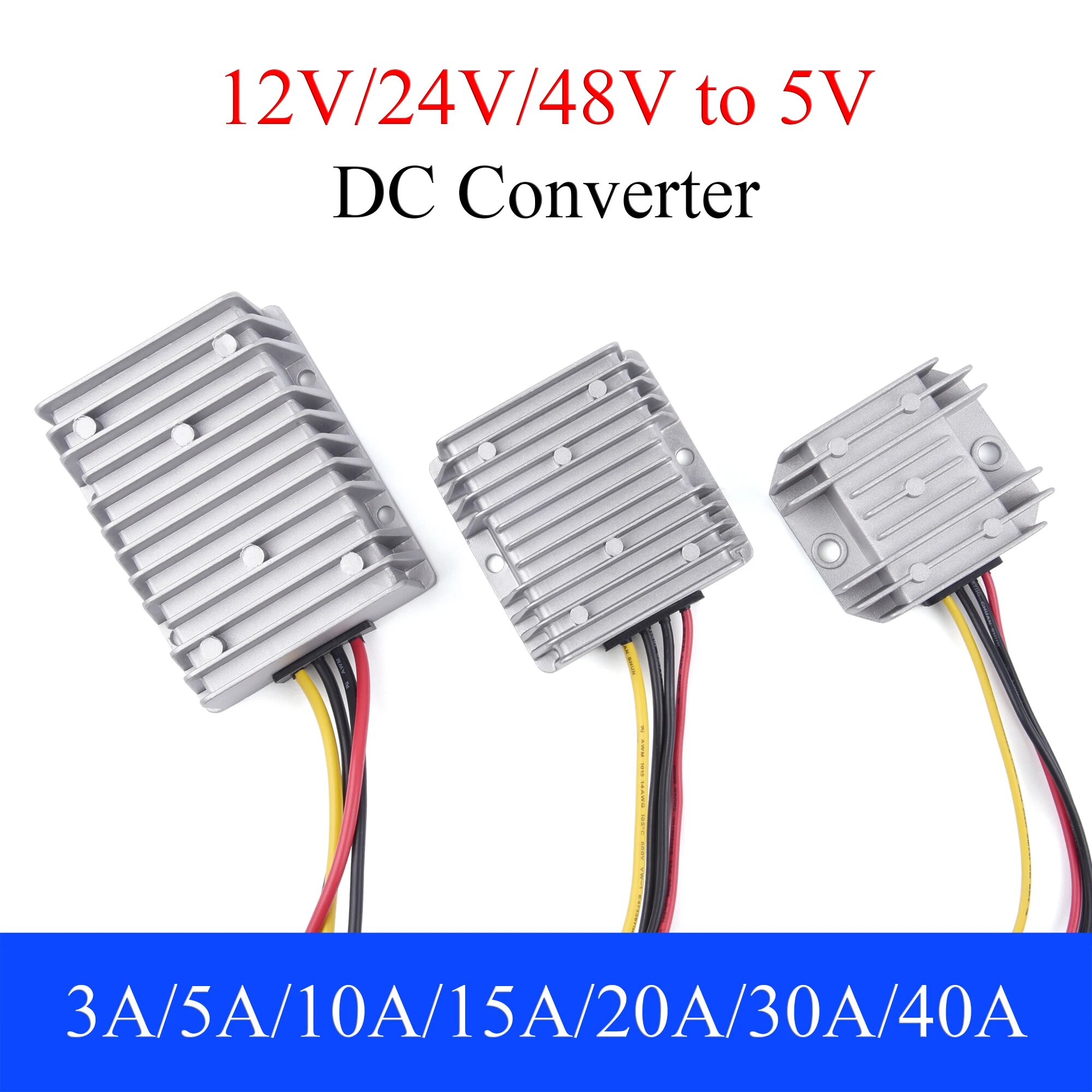 LYNNDM Конвертер DC/DC 12/24/48В в 5В 15-50А 12V-24V, 30A
