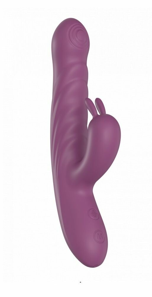 Силиконовый вибратор-кролик с фрикциями, фиолетовый