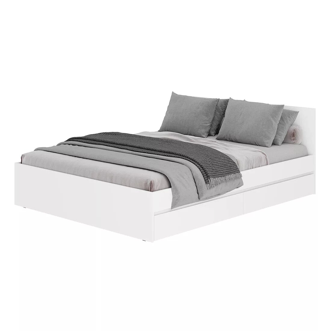 Кровать двуспальная 160х200 «Симпл» КР-17, белый (1636х2060х760)