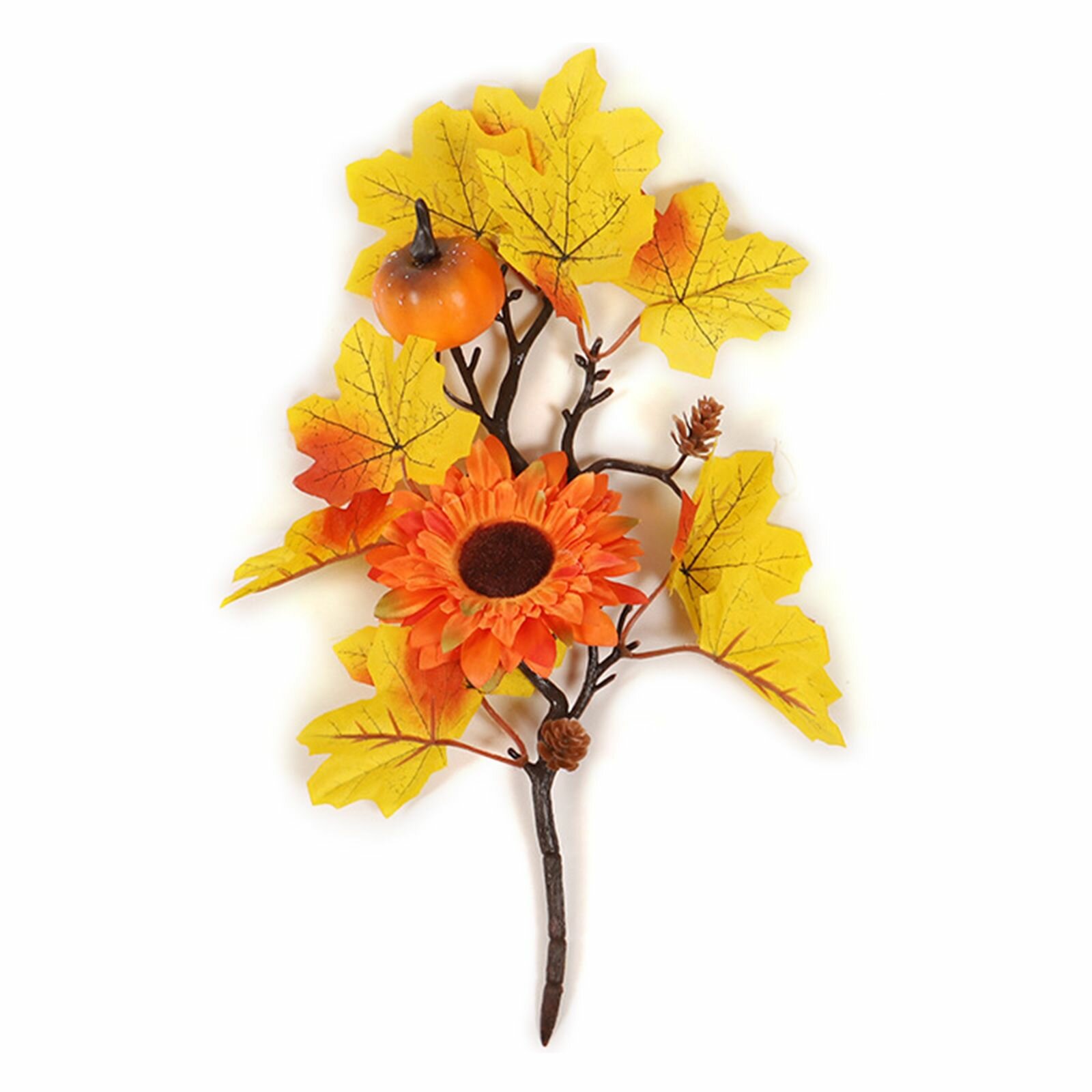 Осенний декор: Искусственный стебель кленового листа