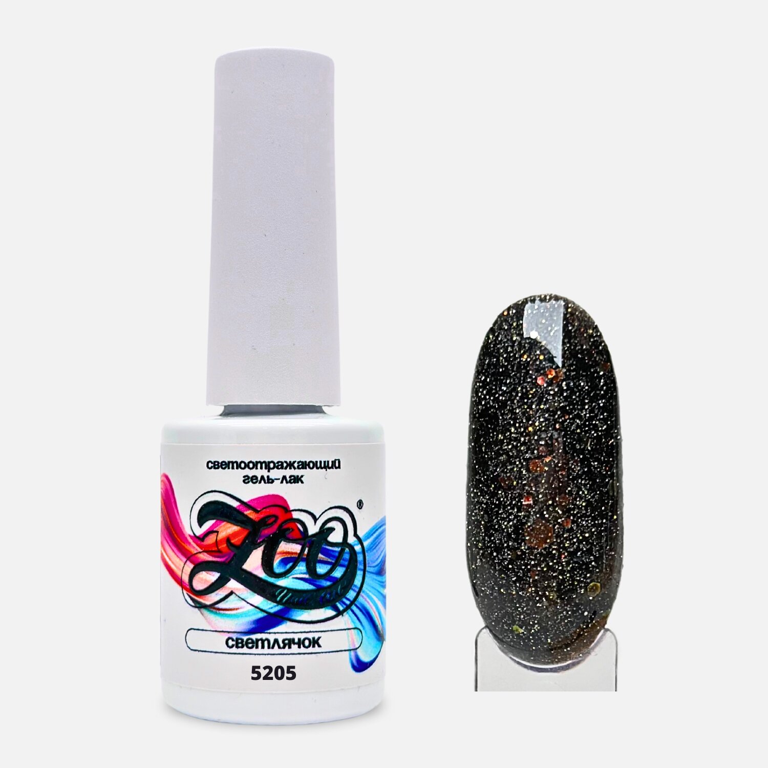 Гель-лак Zoo Nail Art «Светлячок» 5205 светоотражающий, 8 г