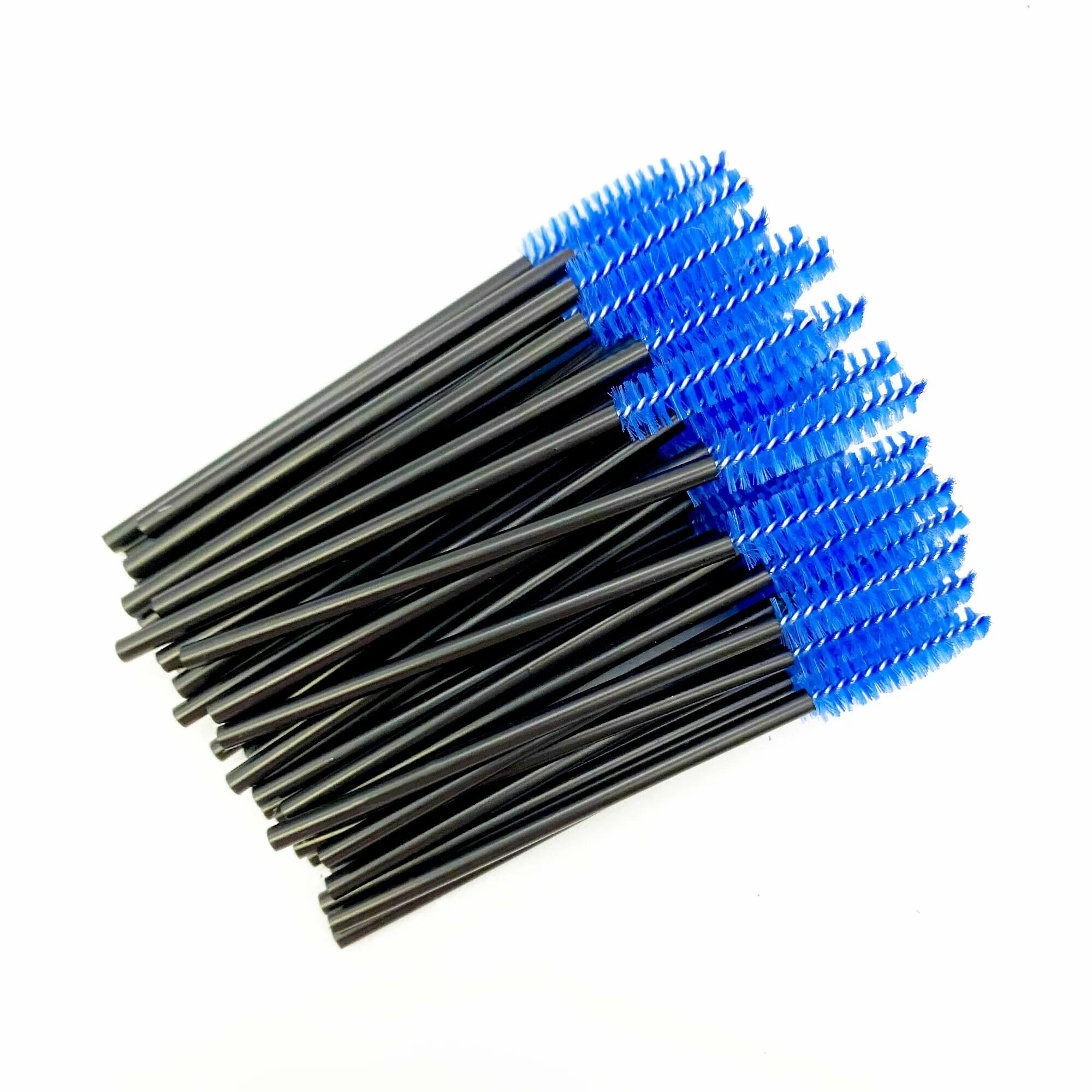 Одноразовые кисти для бровей и ресниц 50pcs blue