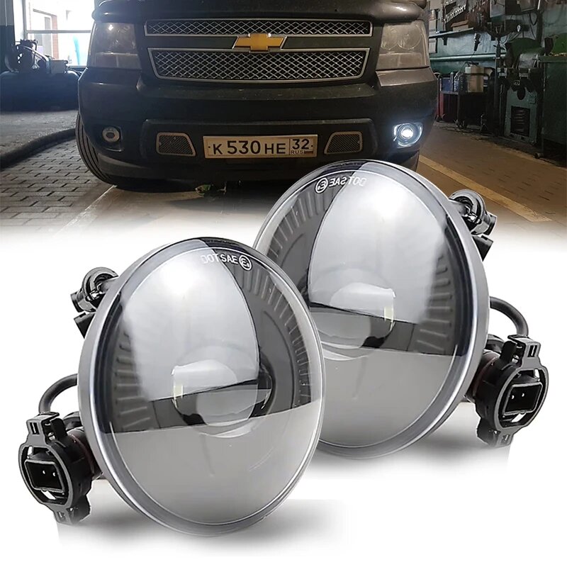 2 светодиодных противотуманных фар дальнего света для Chevrolet Suburban Tahoe 07-13 Avalanche 10-13 Camaro 2015 Silverado GMC Sierra Acadia Yukon black 2pcs