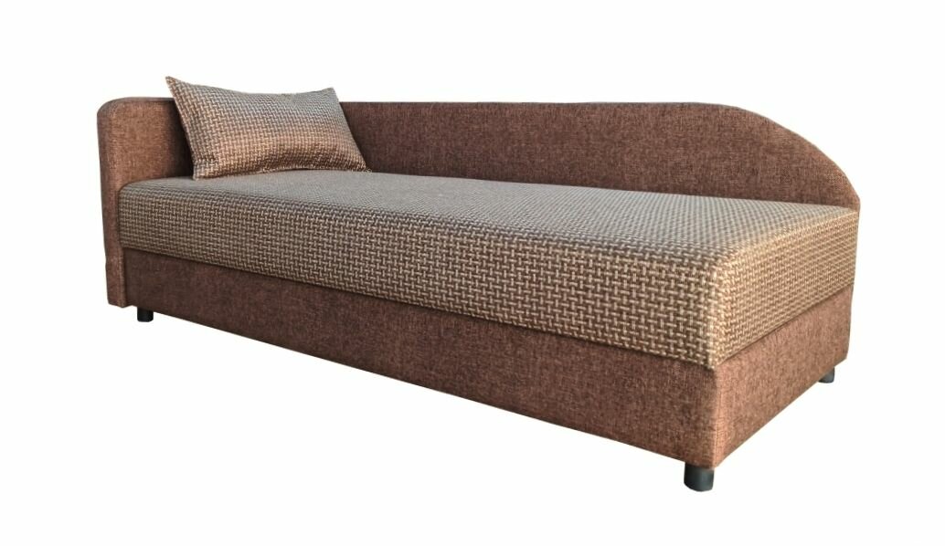 Тахта Карина с ящиком для белья, подъемный механизм, Плетенка 051-28 с рогожкой Левый 90х190 см Пружинный блок