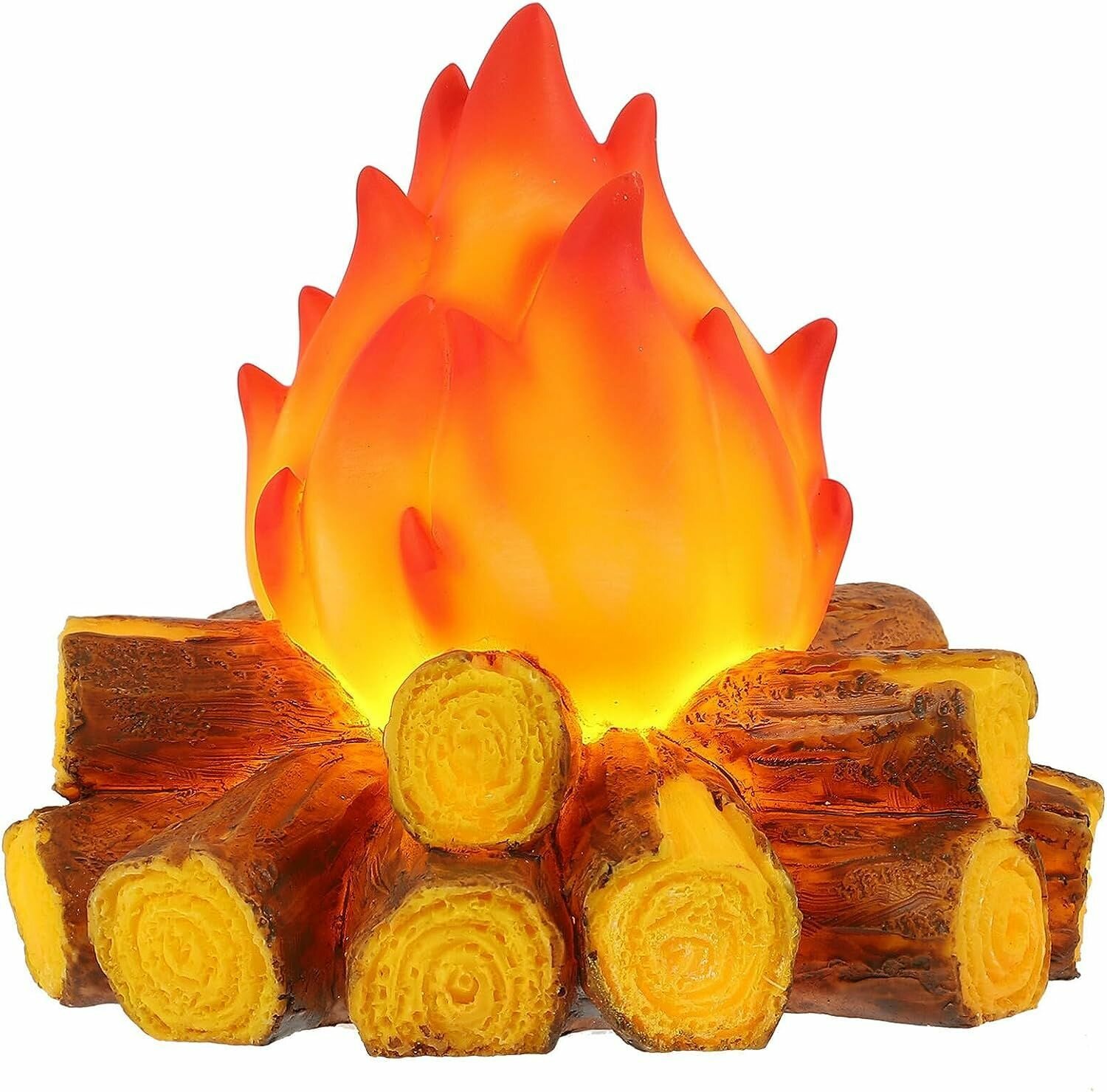 Светодиодная атмосферная лампа из смолы с имитацией пламени древесного угля