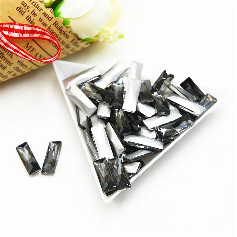 Стразы Hisenlee стеклянные прямоугольные 2.5x5mm 50pcs, Серый, Gray