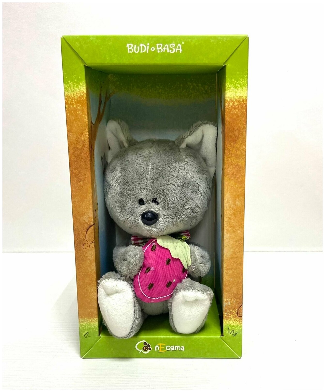 Budi Basa Мягкая Игрушка лЕсята. Волчонок Вока с ягодой (15см, в подарочной коробке) LE15-023