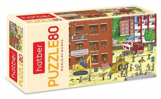 Пазлы 80 деталей. Строим дом 80ПЗ5_19178 (Хатбер-М) Пазлы выполнены из высококачественного картона