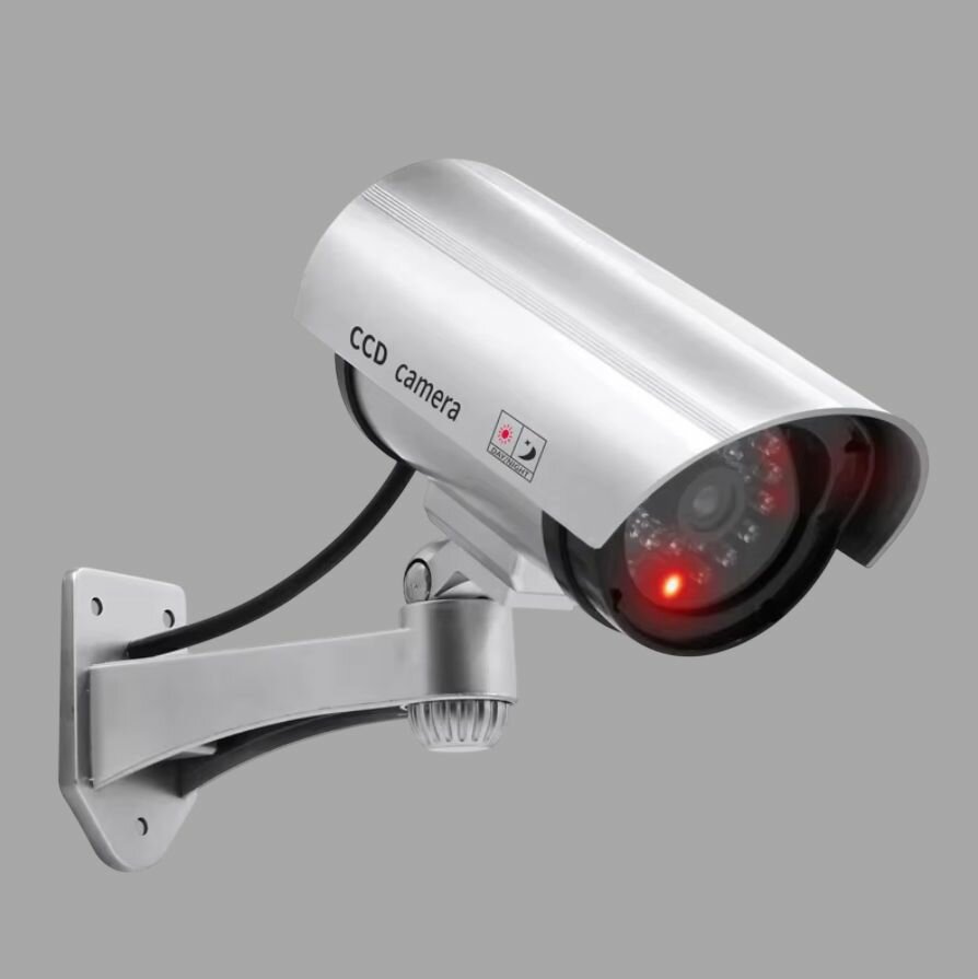 Муляж камеры видеонаблюдения Dummy ir Camera Red Light цвет серебристый