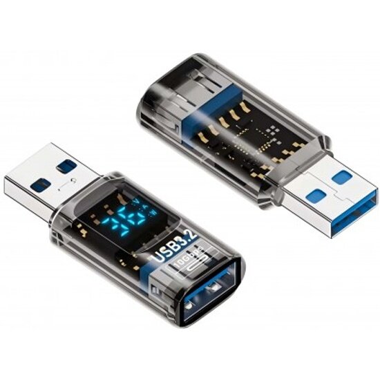 Адаптер-переходник Ks-is KS-881AA USB-A(M) в USB-A(F) с дисплеем