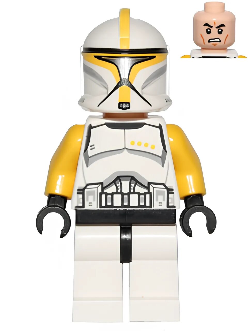Минифигурка Lego Star Wars Clone Trooper Commander (Phase 1) - Yellow Arms, Scowl sw0481 U
