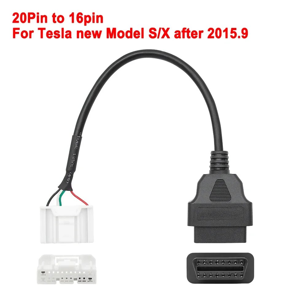 20pin to 16pin OBD кабель для Tesla Model S/X (после 2015.9)
