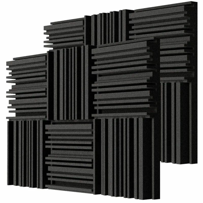 12 упаковок 30x30x5cm Акустическая пена Широкополосная звукоизоляция из пенопласта Шумоизоляционные панели для студии звукозаписи