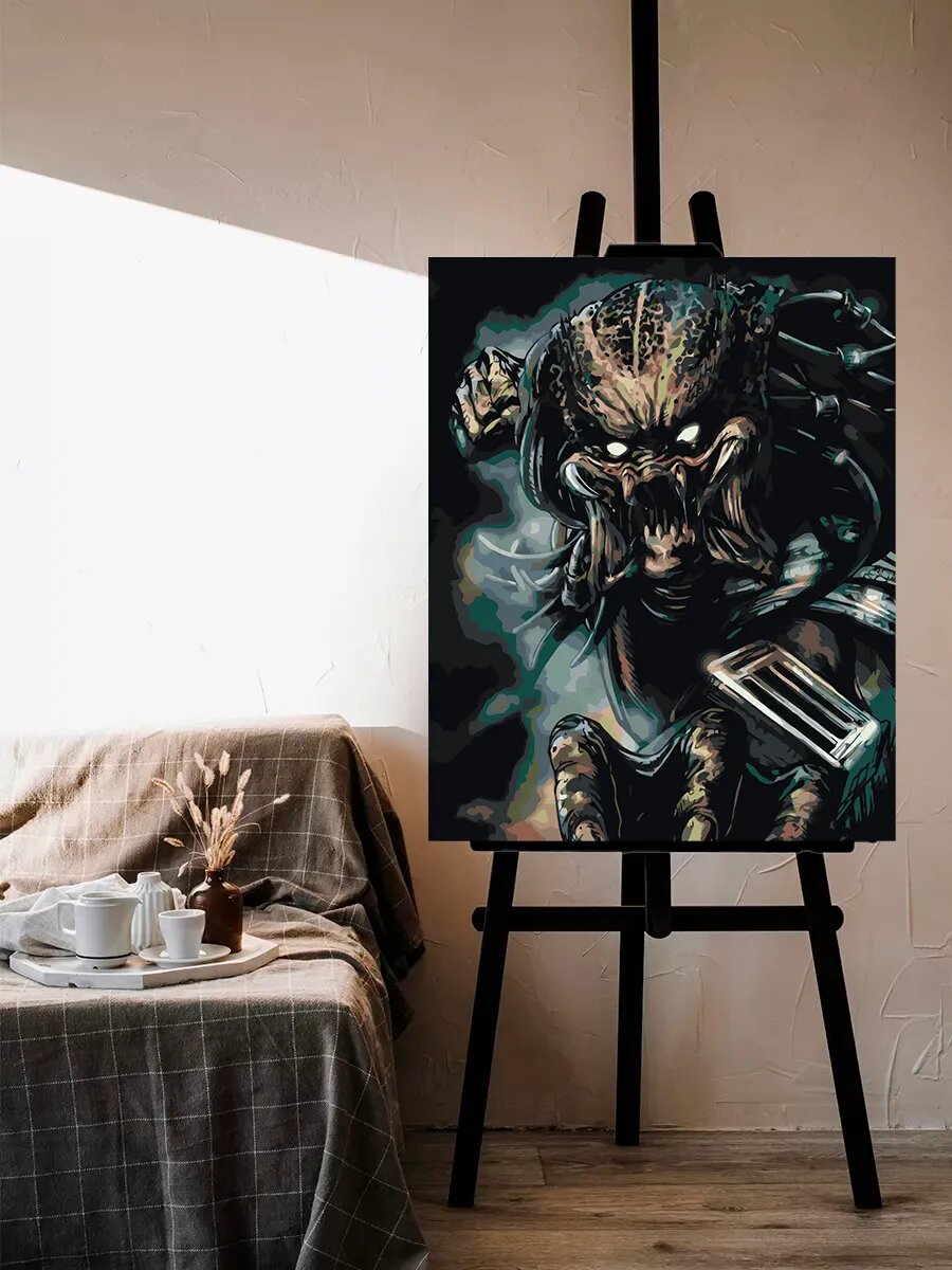 Картина по номерам Чужие Против Хищника Яутжа Воин Комикс