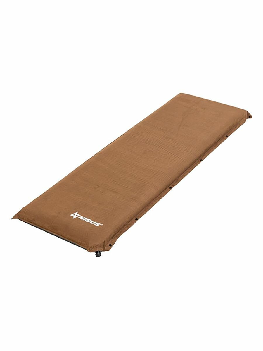 Коврик самонадувающийся NISUS 190x65x10 флок цвет коричневый (N-010-B)