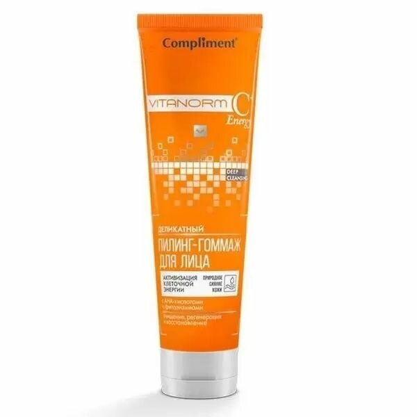 Пилинг-гоммаж для лица COMPLIMENT "Vitanorm C Energy", деликатный, 80 мл