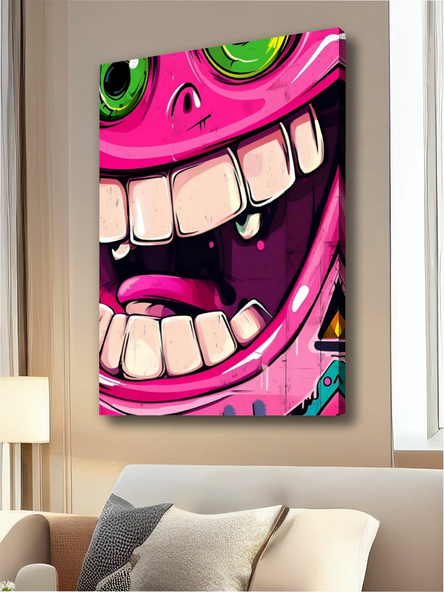 Картина Розовый монстр модульная 50x70см 1шт.