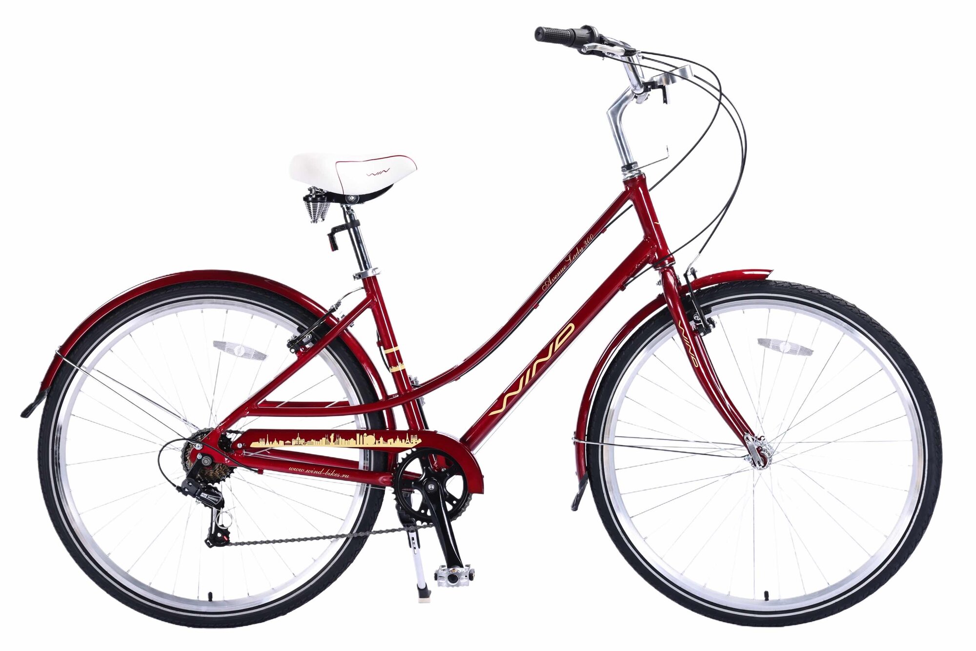 Велосипед WIND AVENUE 300 lady 28", 7ск (требует финальной сборки), Цвет бордовый