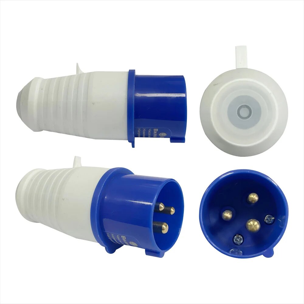 Вилка силовая Artsun P-1F, кабельная установка, 16А, IP44, пластик, синяя