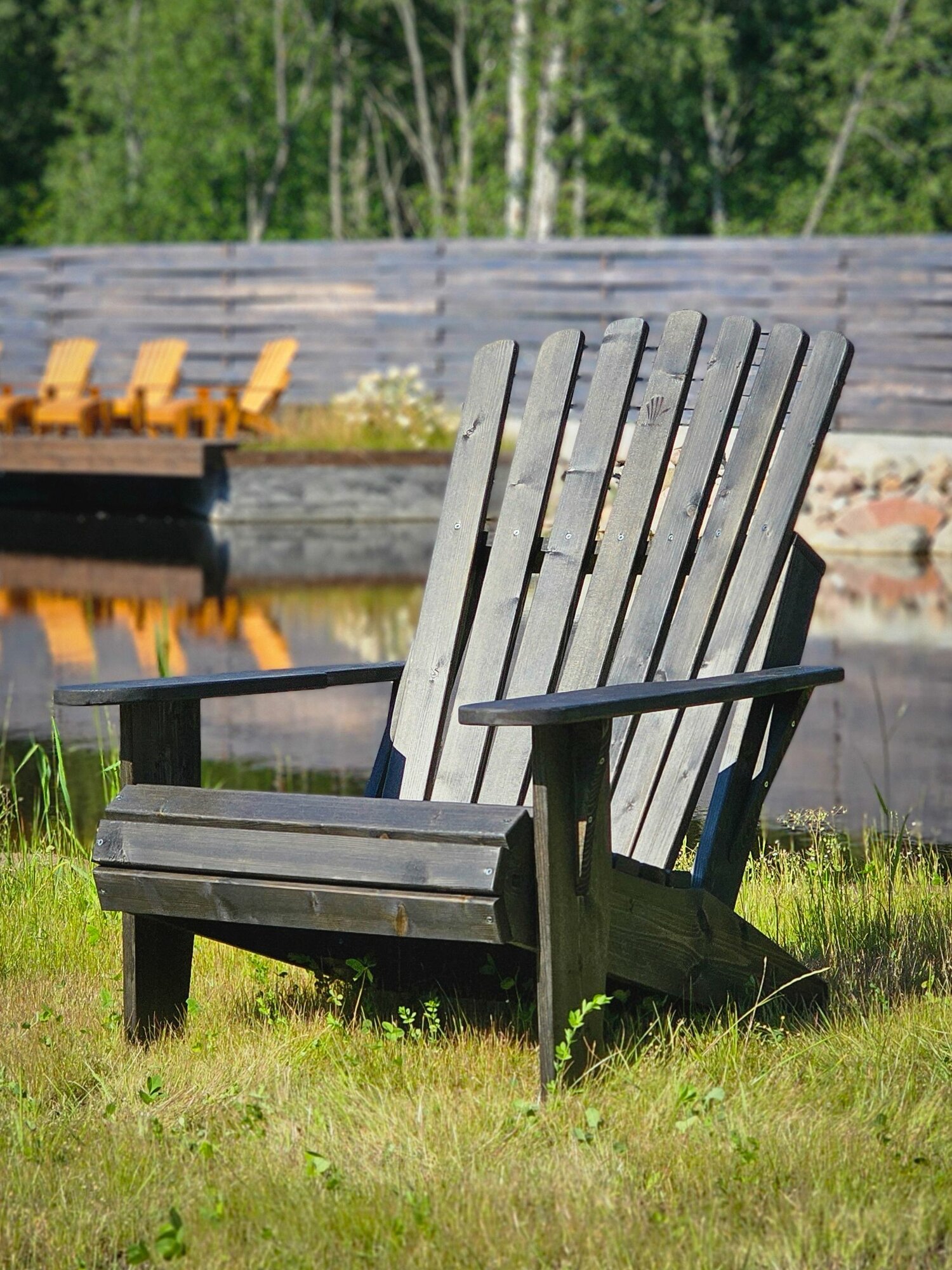 Садовое кресло «HANDLINE» ADIRONDACK / цвет обсидиан / серия BRIGHT