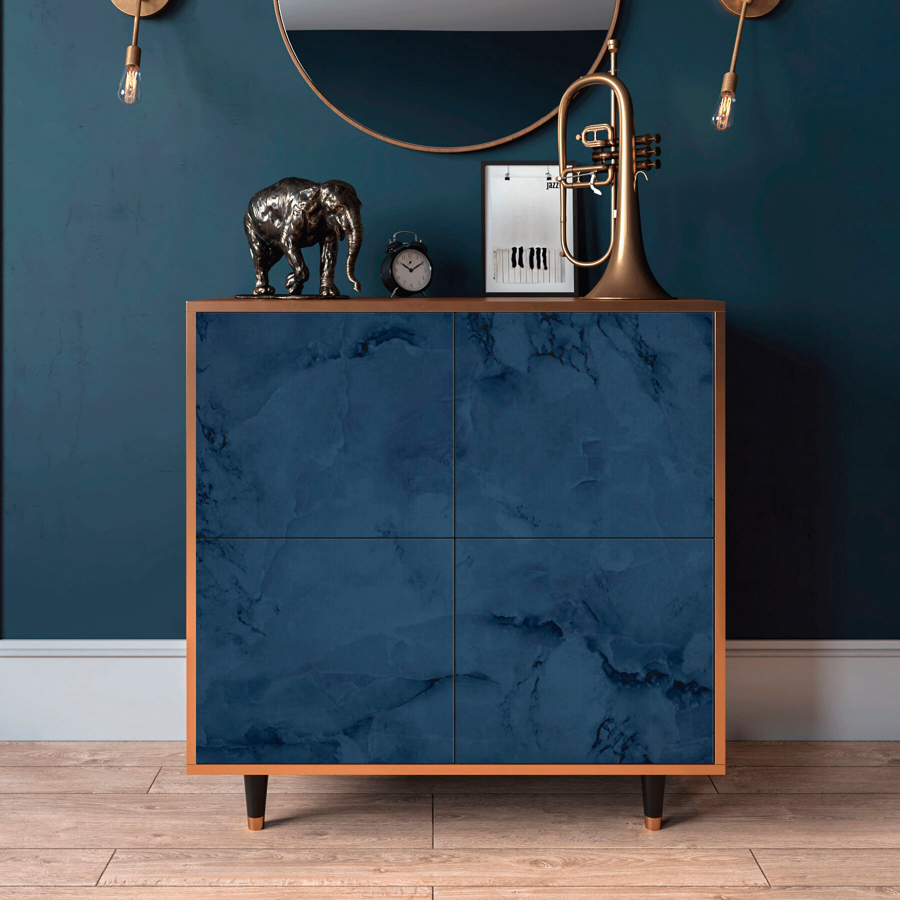 Комод - STORYZ - BS3 Endless Galaxi, Размер - 94 x 96 x 48 см, Цвет корпуса - Орех