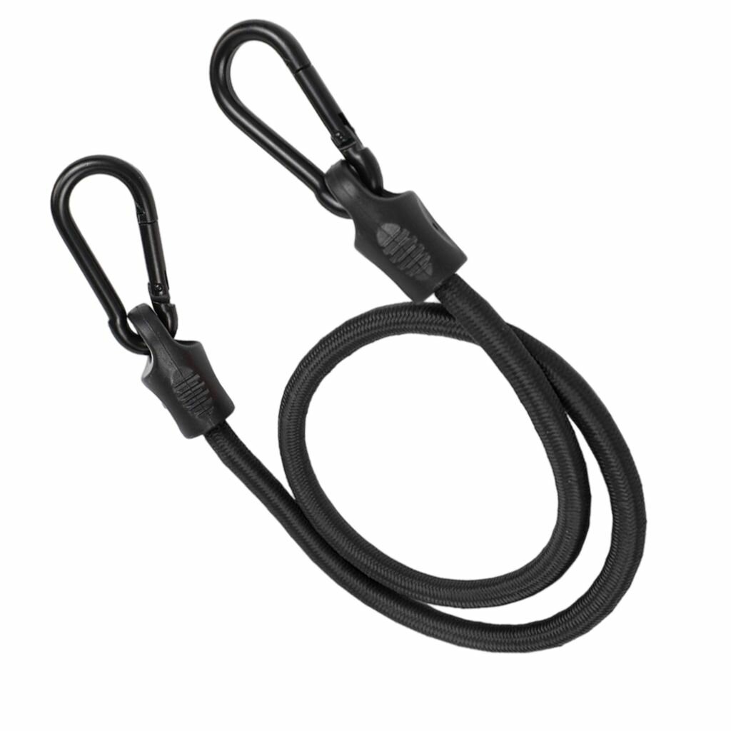 Инструменты для кемпинга на открытом воздухе, Эластичный трос с карабином - черный - 60 см, 1 шт.