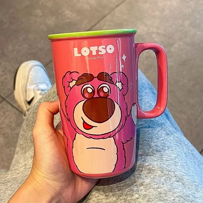 Клубничный мишка, Микки Маус, Stitch чашка, Симпатичная прямая чашка, Disney Lilo&Stitch, синяя, 500 мл