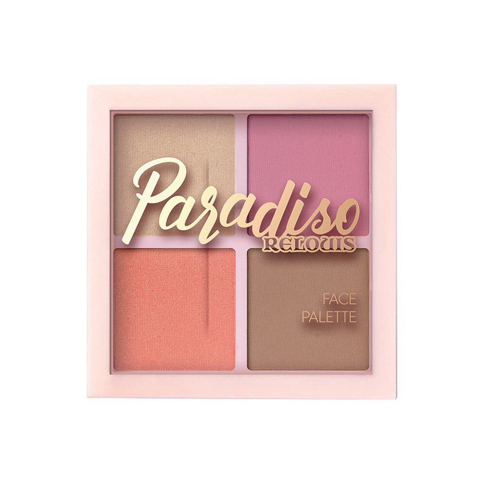 Палетка RELOUIS "PARADISO", для контуринга лица, хайлайтер/бронзер/румяна