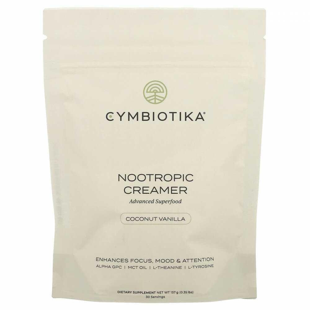 Cymbiotika, Ноотропные сливки, кокос и ваниль, 157 г (0,35 фунта)