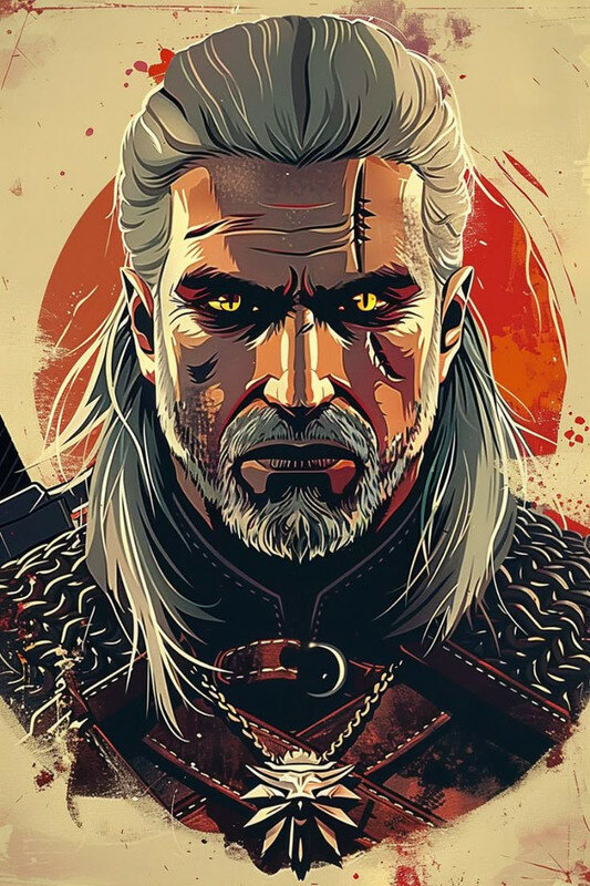 Алмазная мозаика "The Witcher" 40*50см, без рамы. Отлично подходит для дома, украшения, подарков, Рождества.