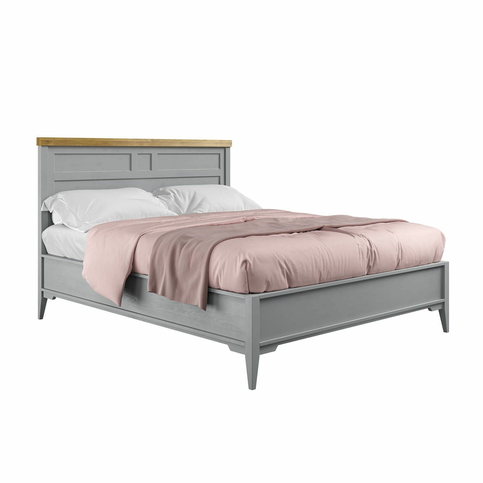 Кровать ММЦ Спальня Бон Вояж 180 (ФА) (серый №7042/антик №24) (2) из массива сосны